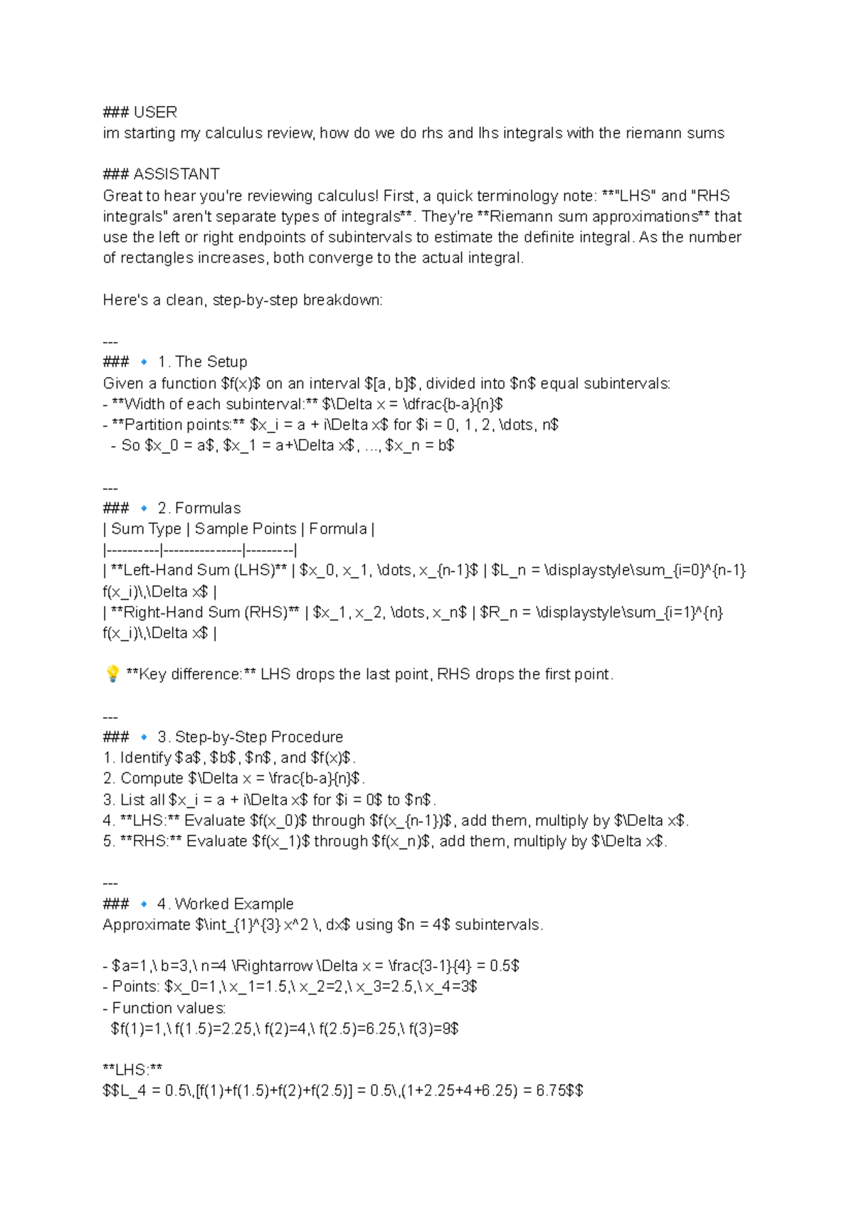 Riemann Sums Practice Questions for Calculus Review (MATH 101) - Studocu