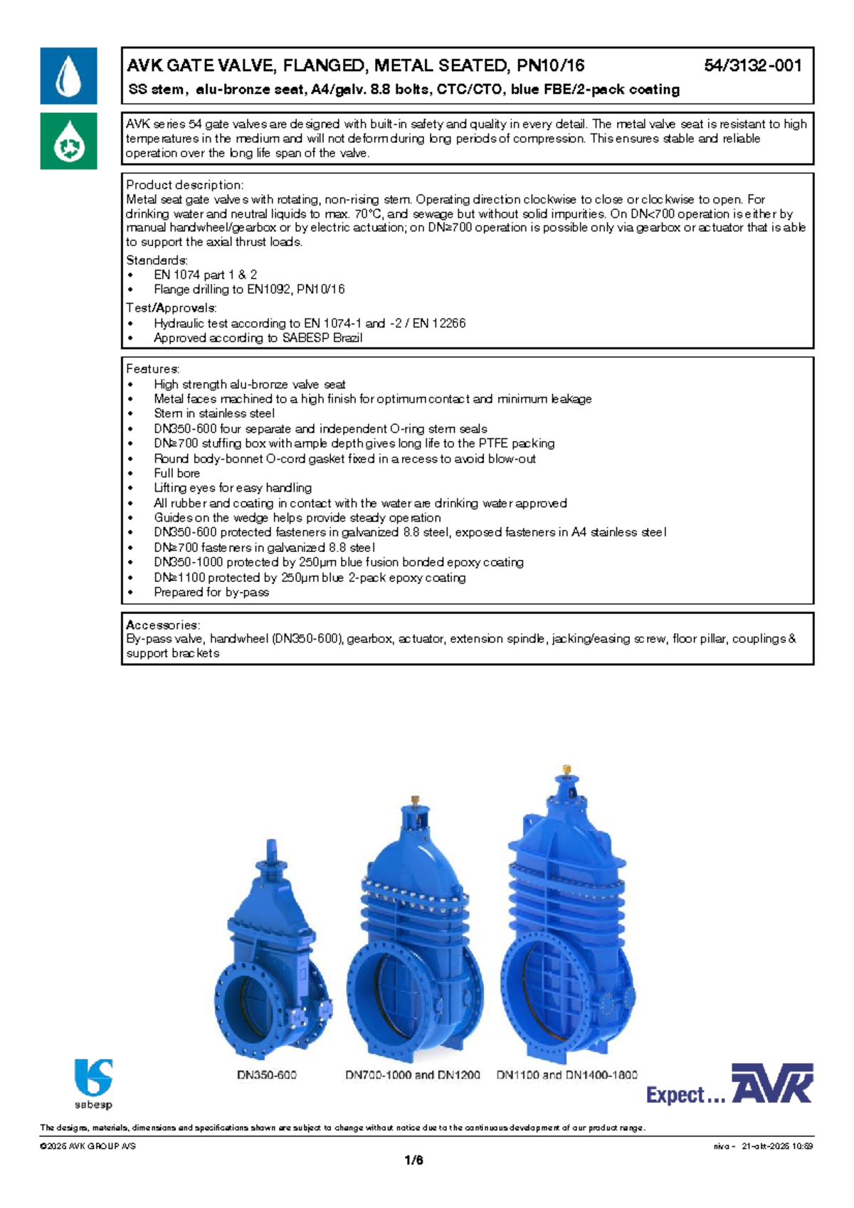 AVK 54-3132-001: Flanged Metal Seated Gate Valve Overview - Studocu