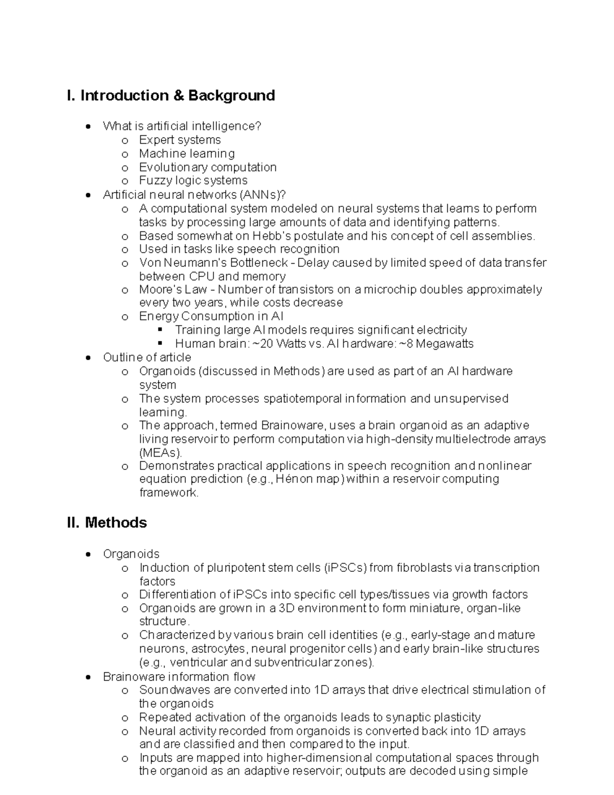 Brainoware: Neuroplasticity in AI Models (CS 101 - Final Exam) - Studocu