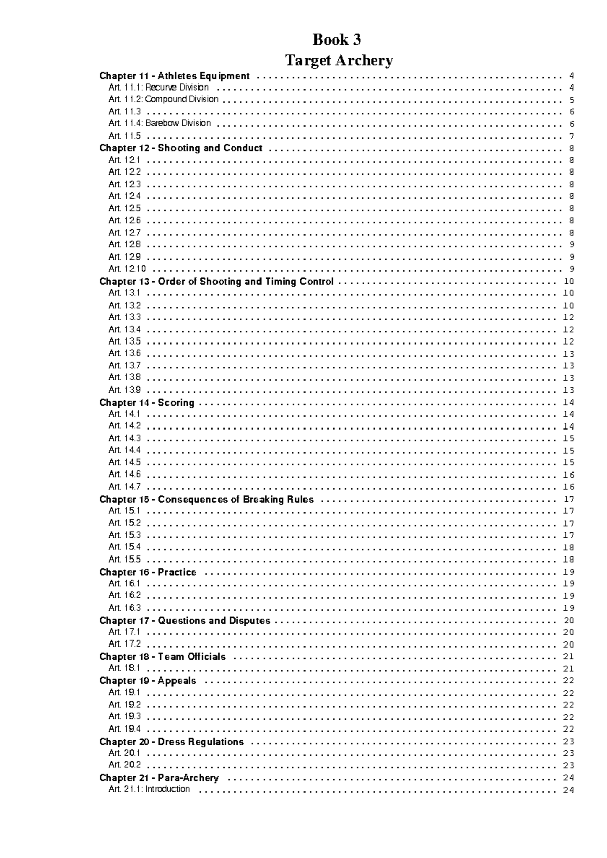 Rules of Archery - Target Archery - Book Chapter 11 - Athletes ...