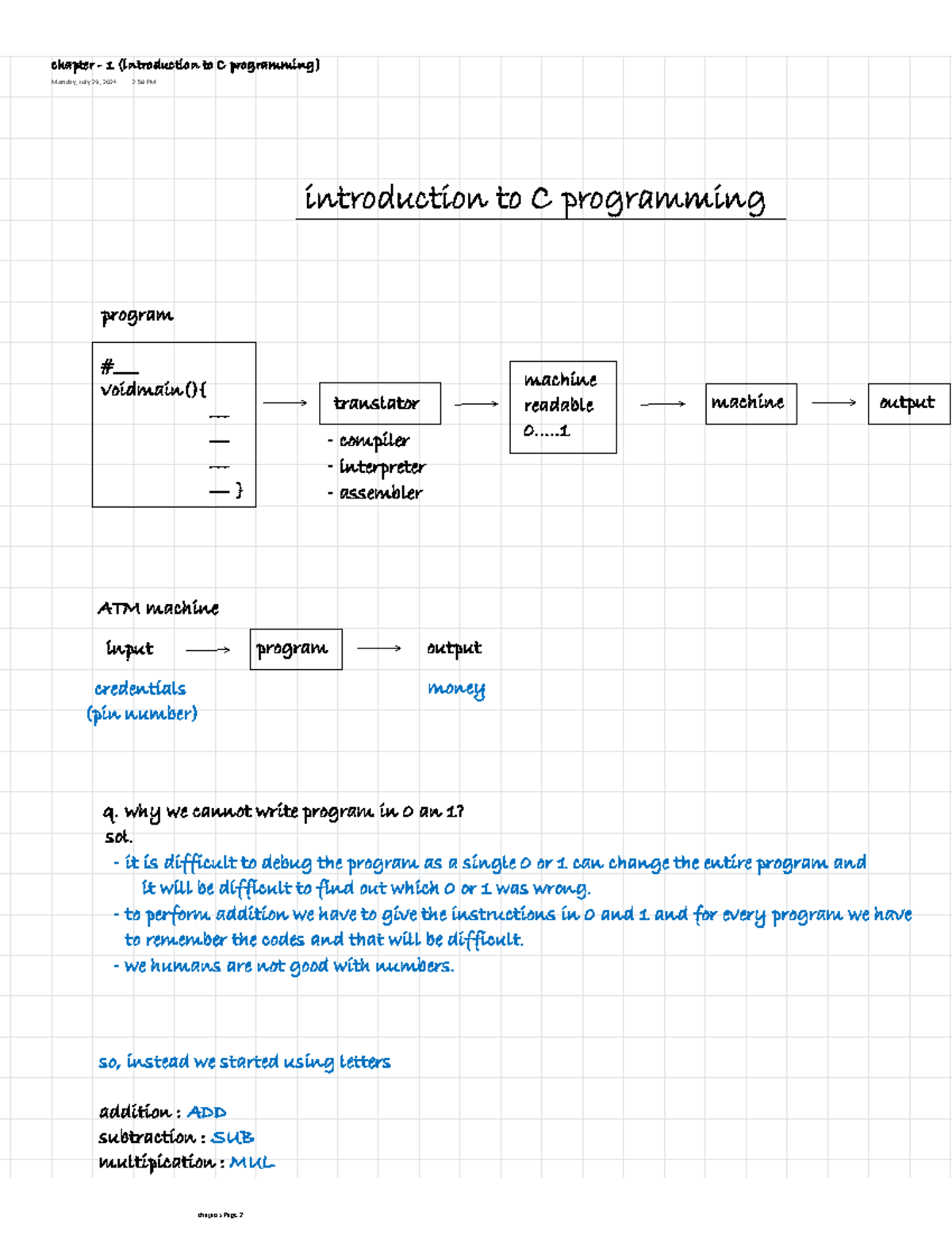 Chapter 1: Introduction to C Programming (CS101) - Studocu