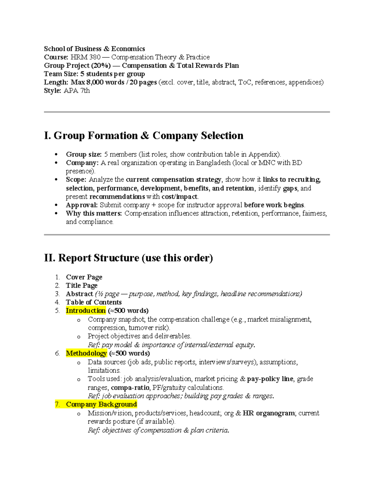 HRM 380 Group Project: Total Rewards Plan Analysis & Recommendations ...