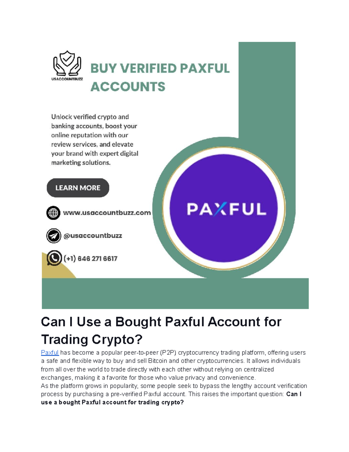 Can I Use a Bought Paxful Account for Trading Crypto? - Can I Use a Bought Paxful Account for ...