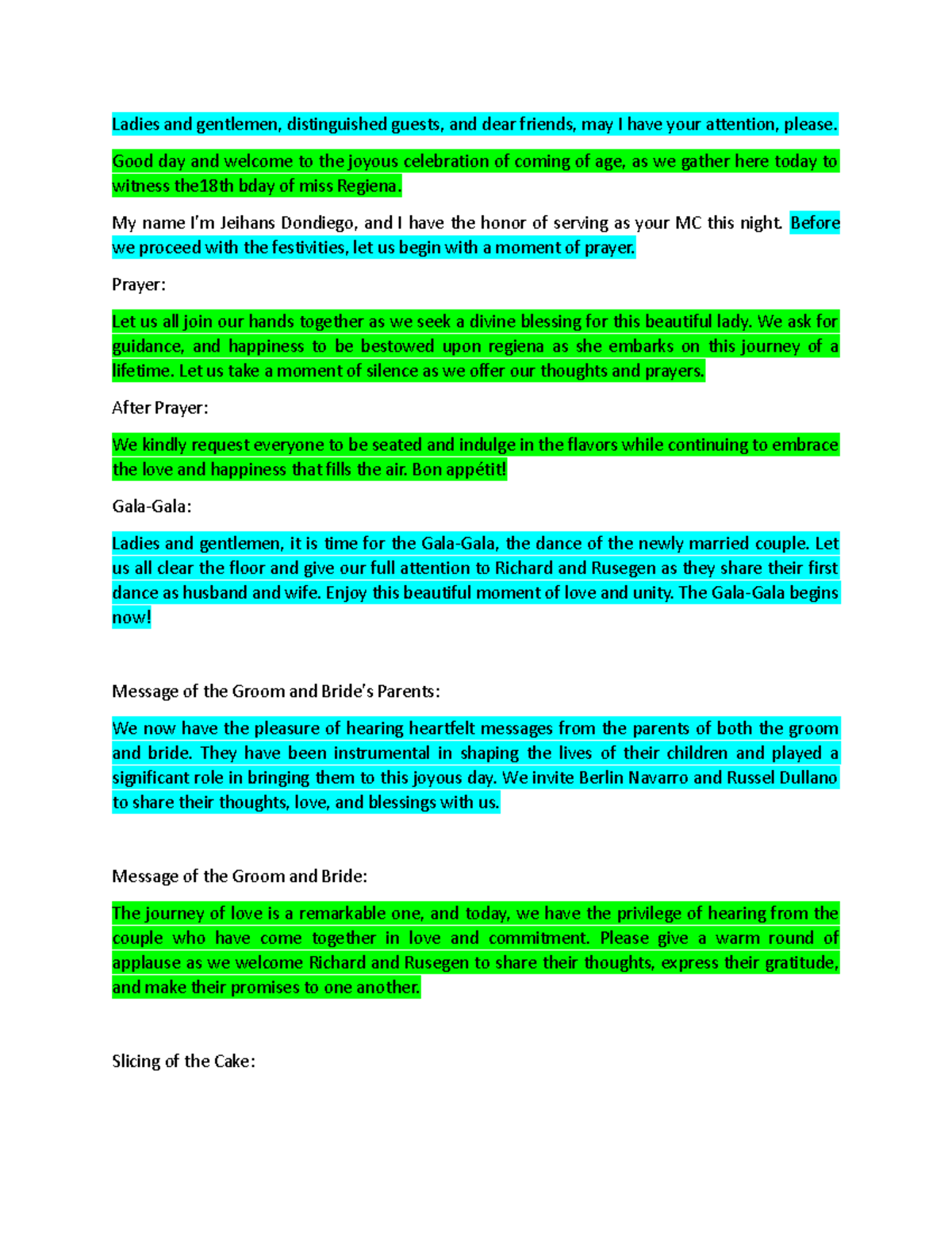 Script - Ladies and gentlemen, distinguished guests, and dear friends ...