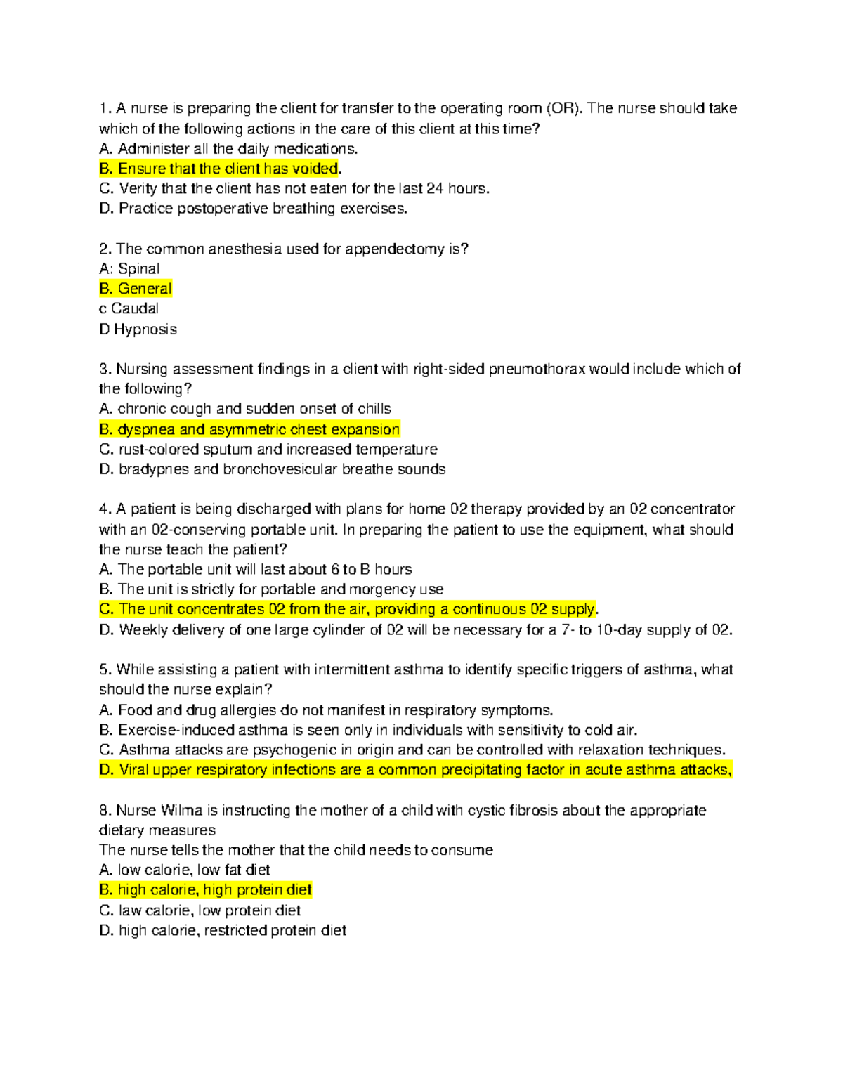 Nursing Care and Interventions for Common Medical Conditions - MS1 ...
