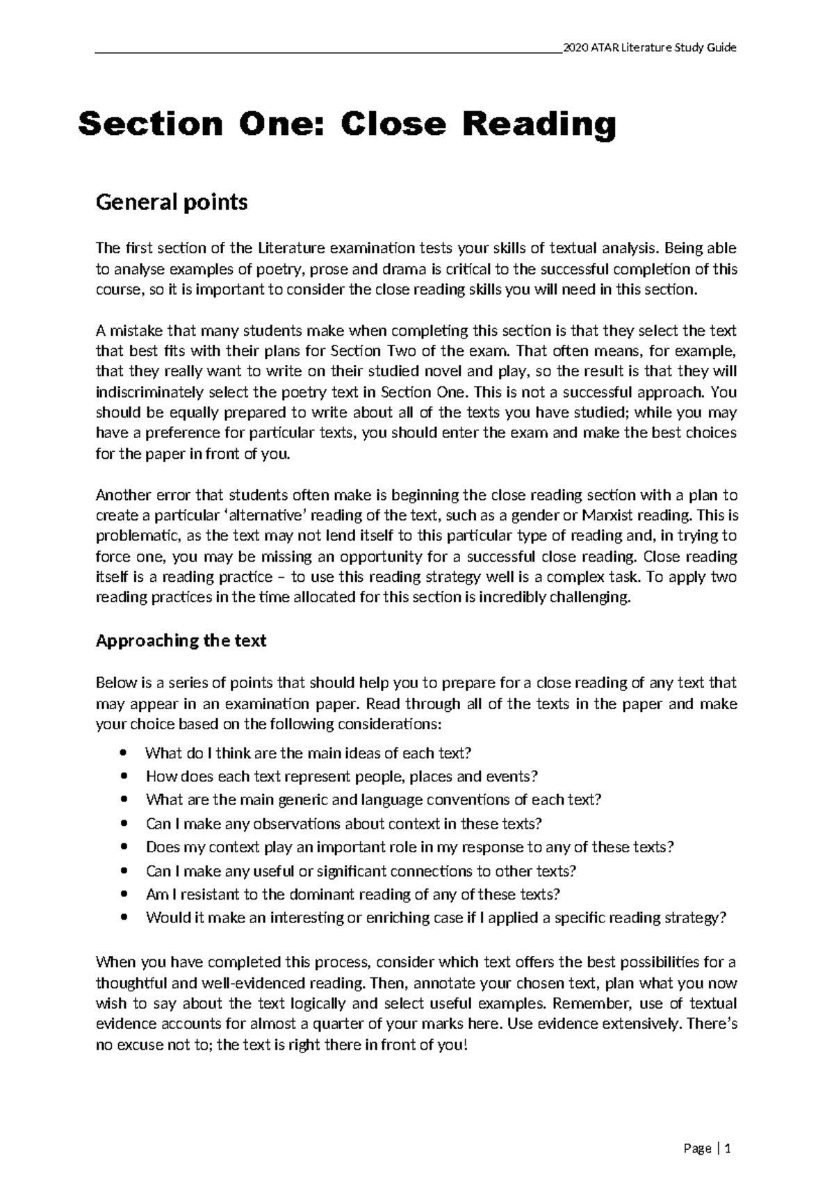 Literature Analysis Study Guide 2020: Close Reading Techniques - Studocu