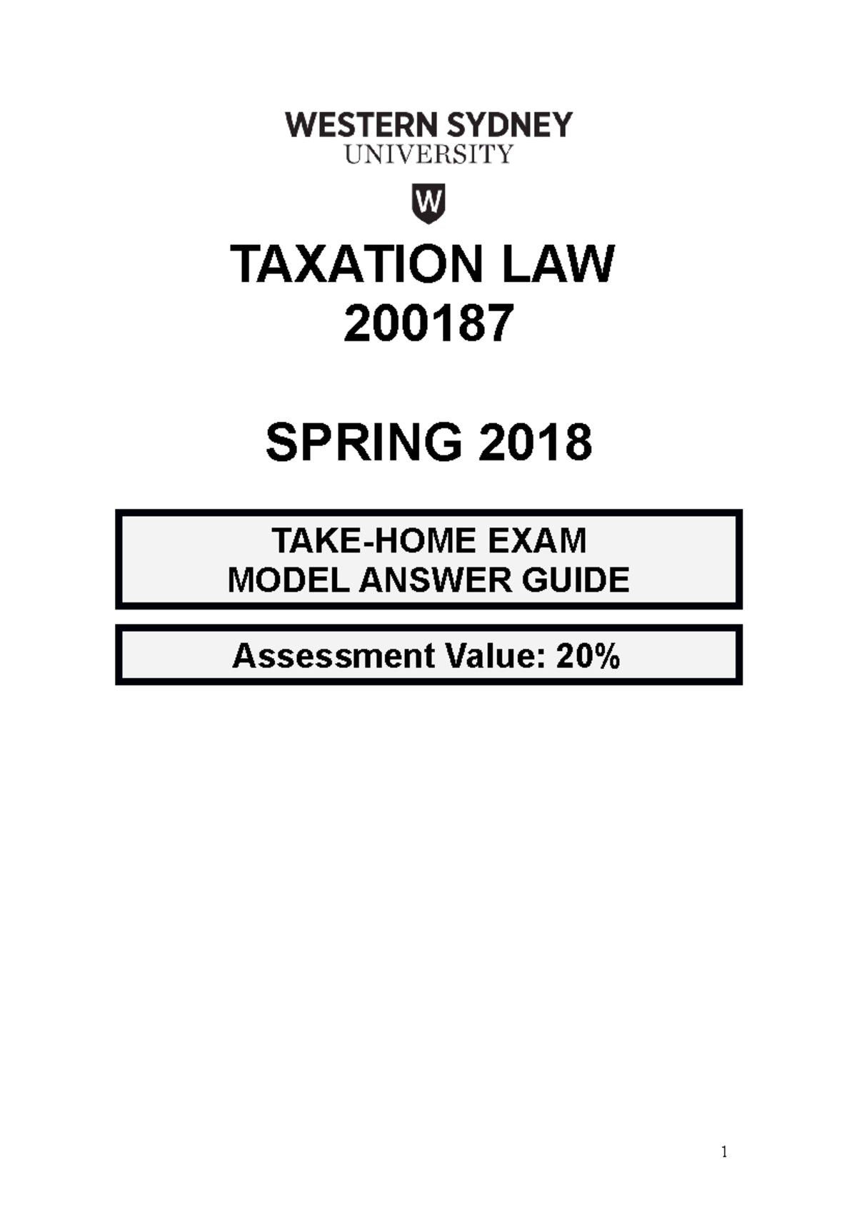Guided Answer for Midterm Exam in Taxation Law (200187) - Spring 2018 ...
