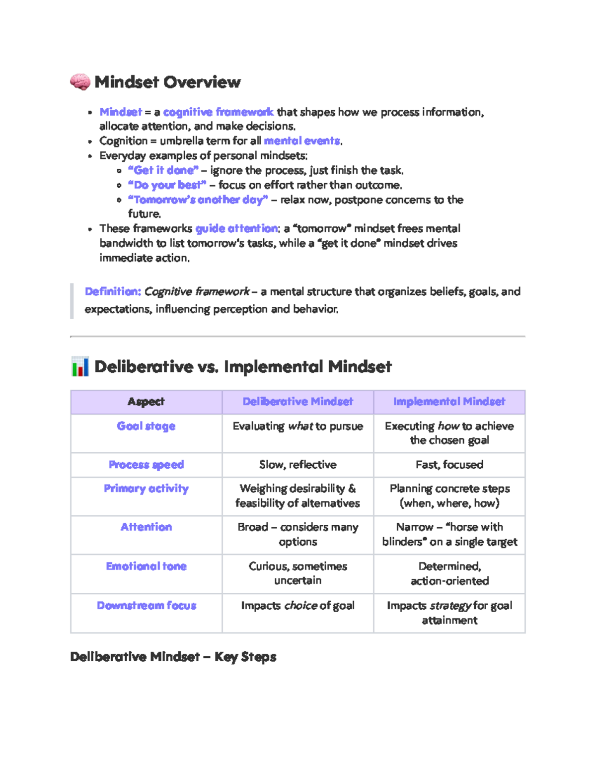 Mindset Dynamics: Deliberation, Implementation & Promotion Strategies ...