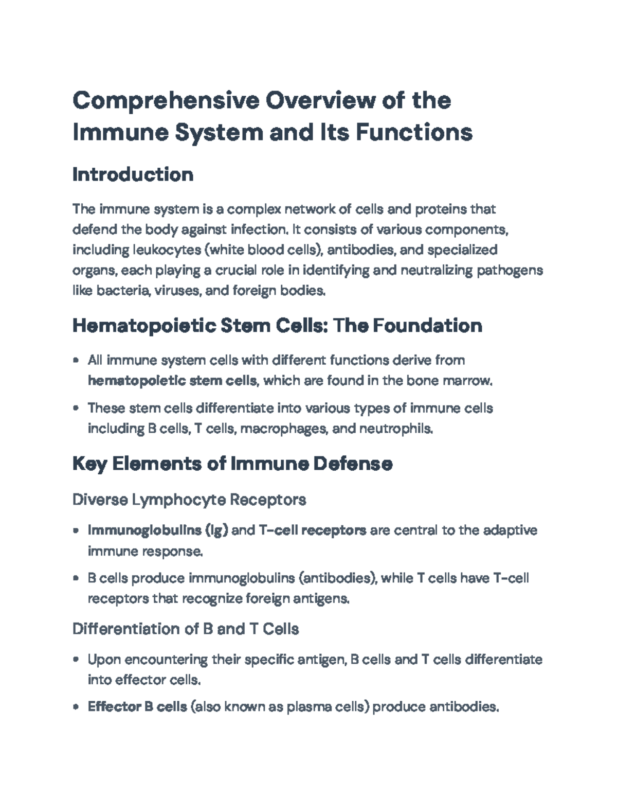 Comprehensive Analysis of Immune System Functions and Mechanisms ...