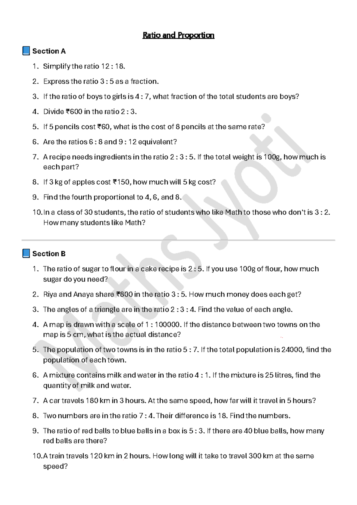 12-07-2025 HW: Ratio & Proportion Exercises and Solutions - Studocu