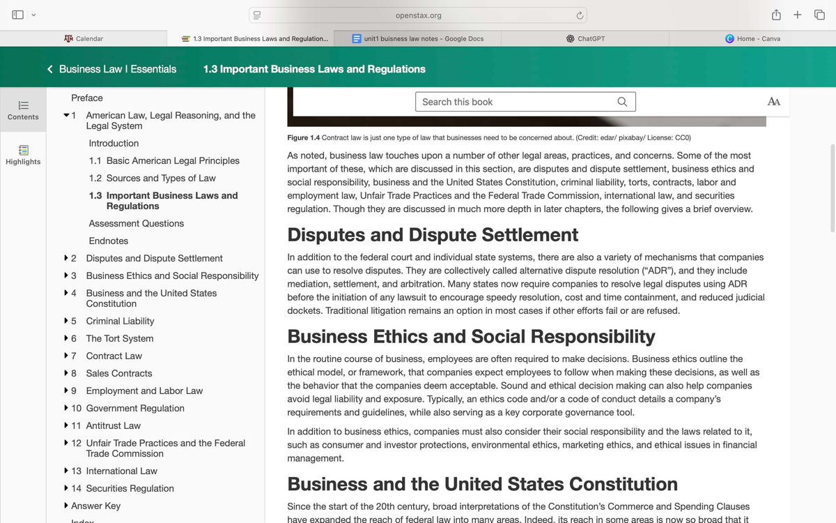 Business Law I: Unit 1 - Important Laws & Regulations Notes - Studocu