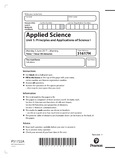 Past paper - BTEC Applied Science Unit 1 - Studocu