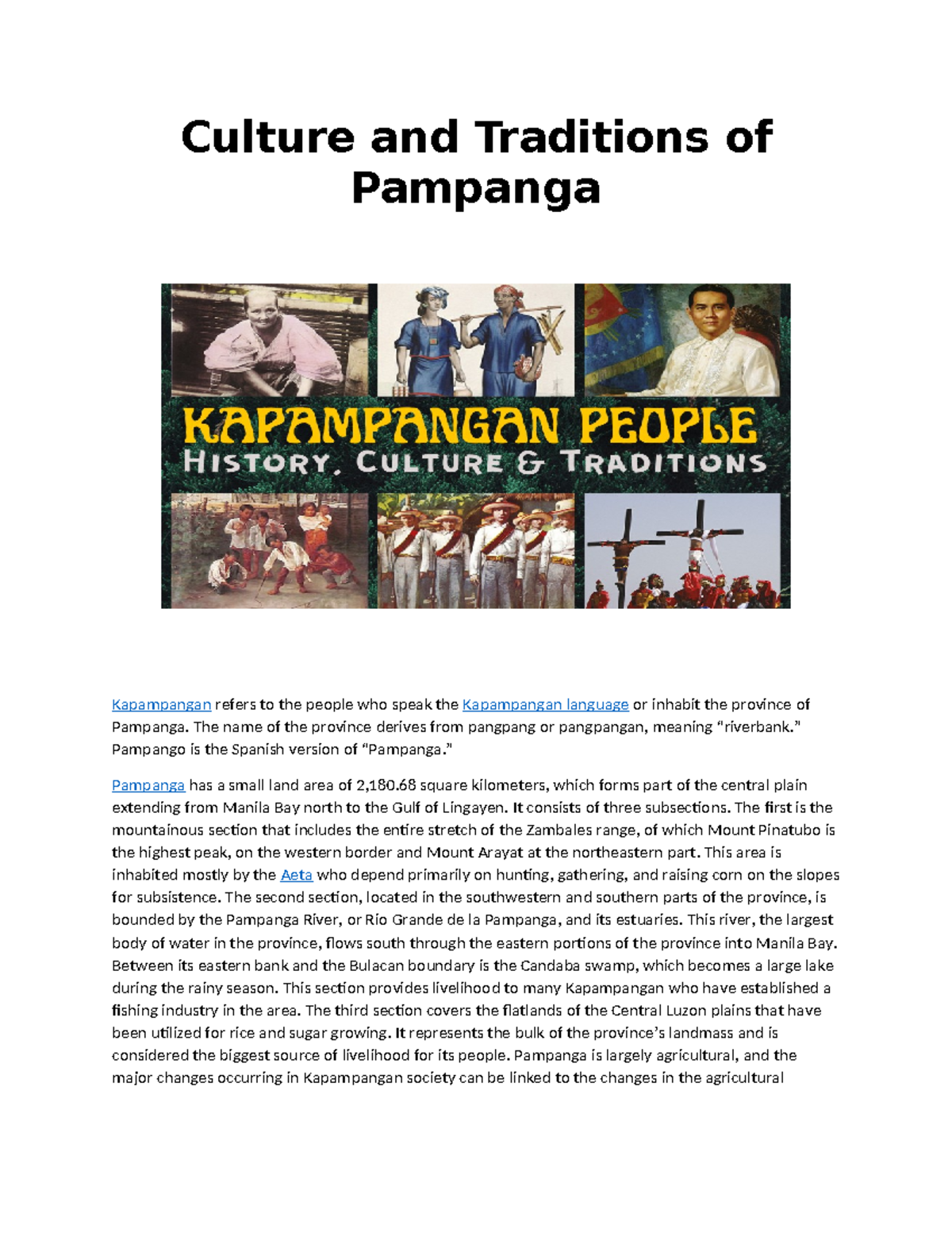 Cultural Heritage and Traditions of Pampanga: A Comprehensive Study ...