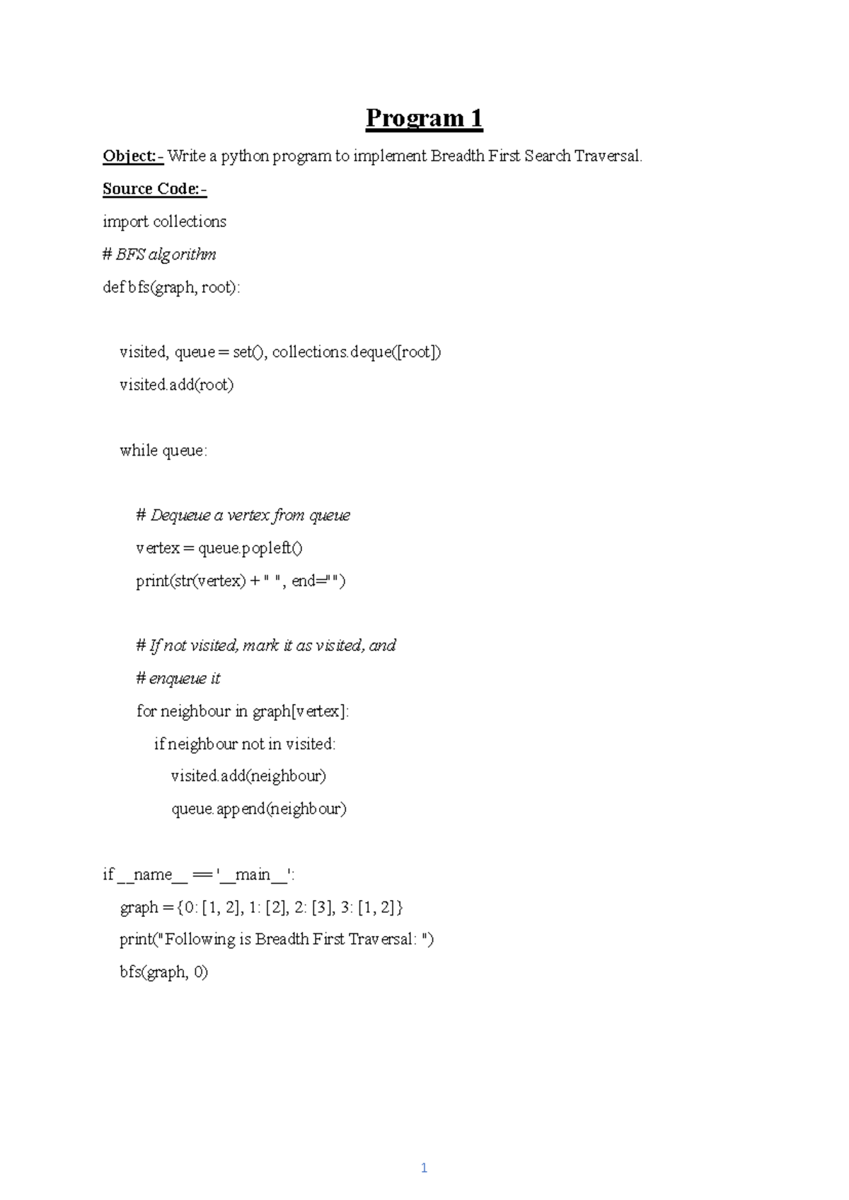AI Lab Manual: Python Programs for BFS, Hangman, NLTK & More (CS101 ...