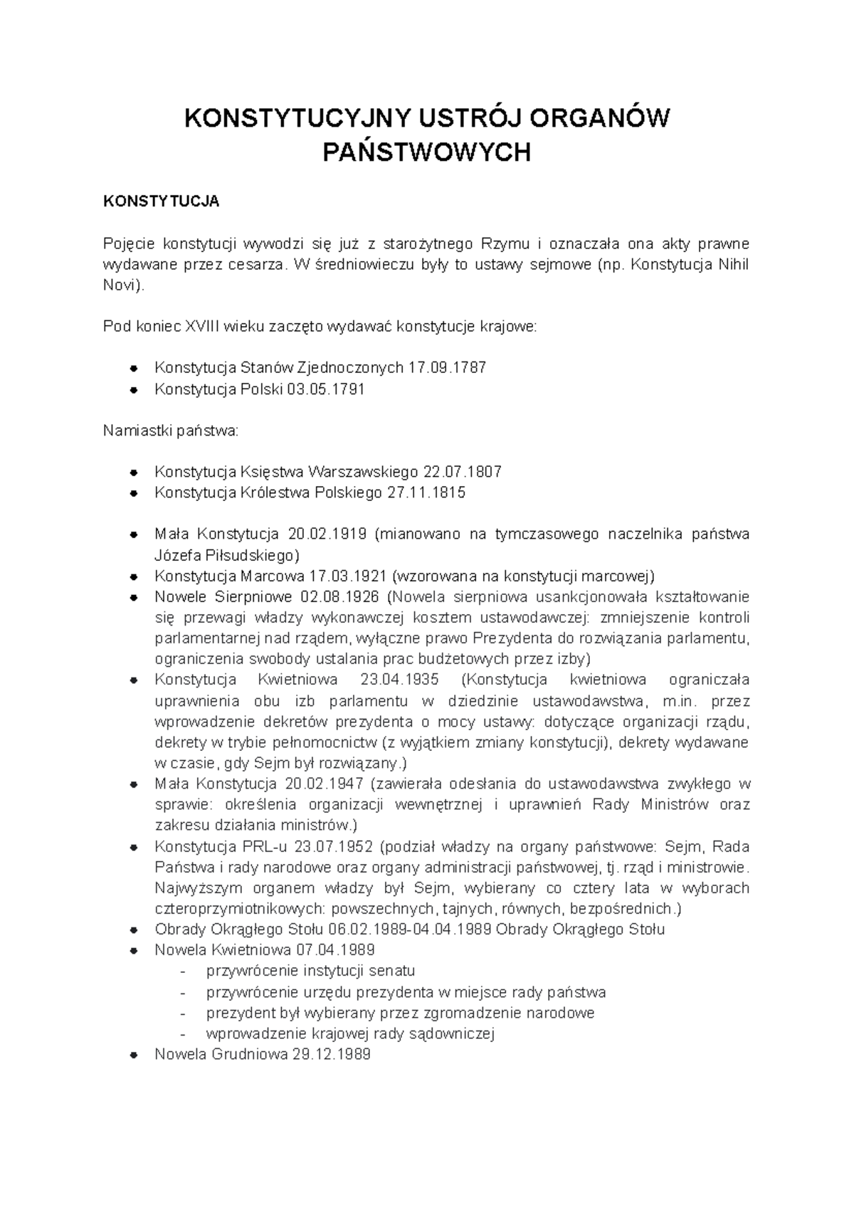 Konstytucyjny Ustrój Organów Państwowych - Ćwiczenia z Kancelarii 2023 ...