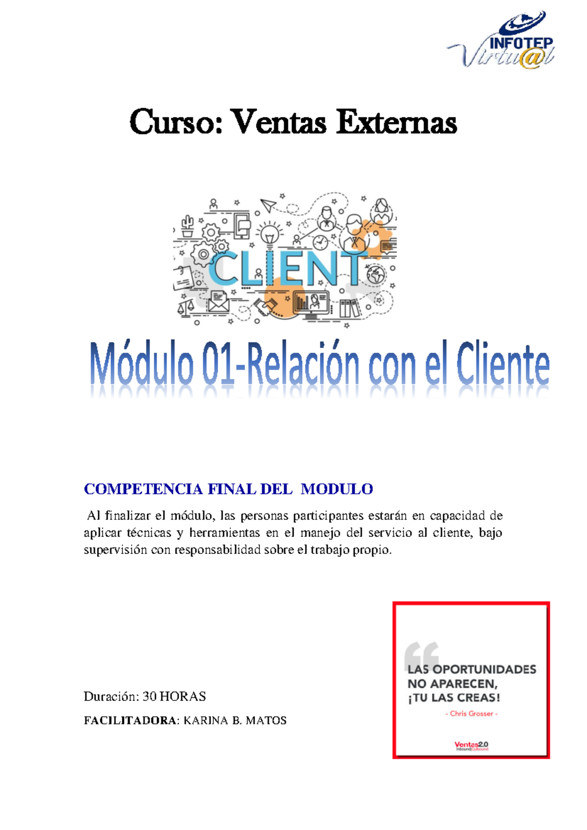 Guía 1: Relación con el Cliente - Curso Ventas Externas - Studocu