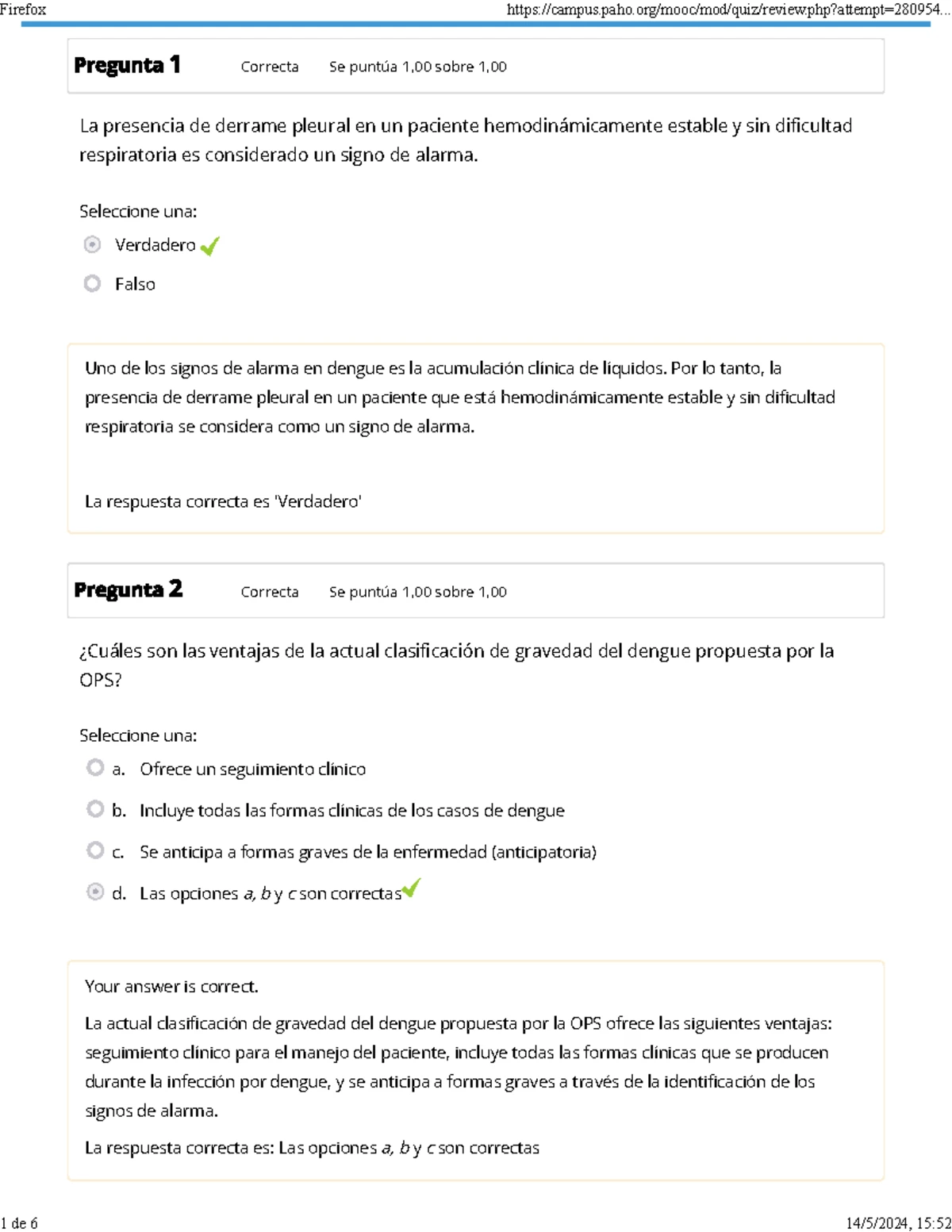 Evaluación - Módulo 2 Revisión del intento Campus PAHO - CCoommeennzzaaddoo eell viernes, 6 de ...