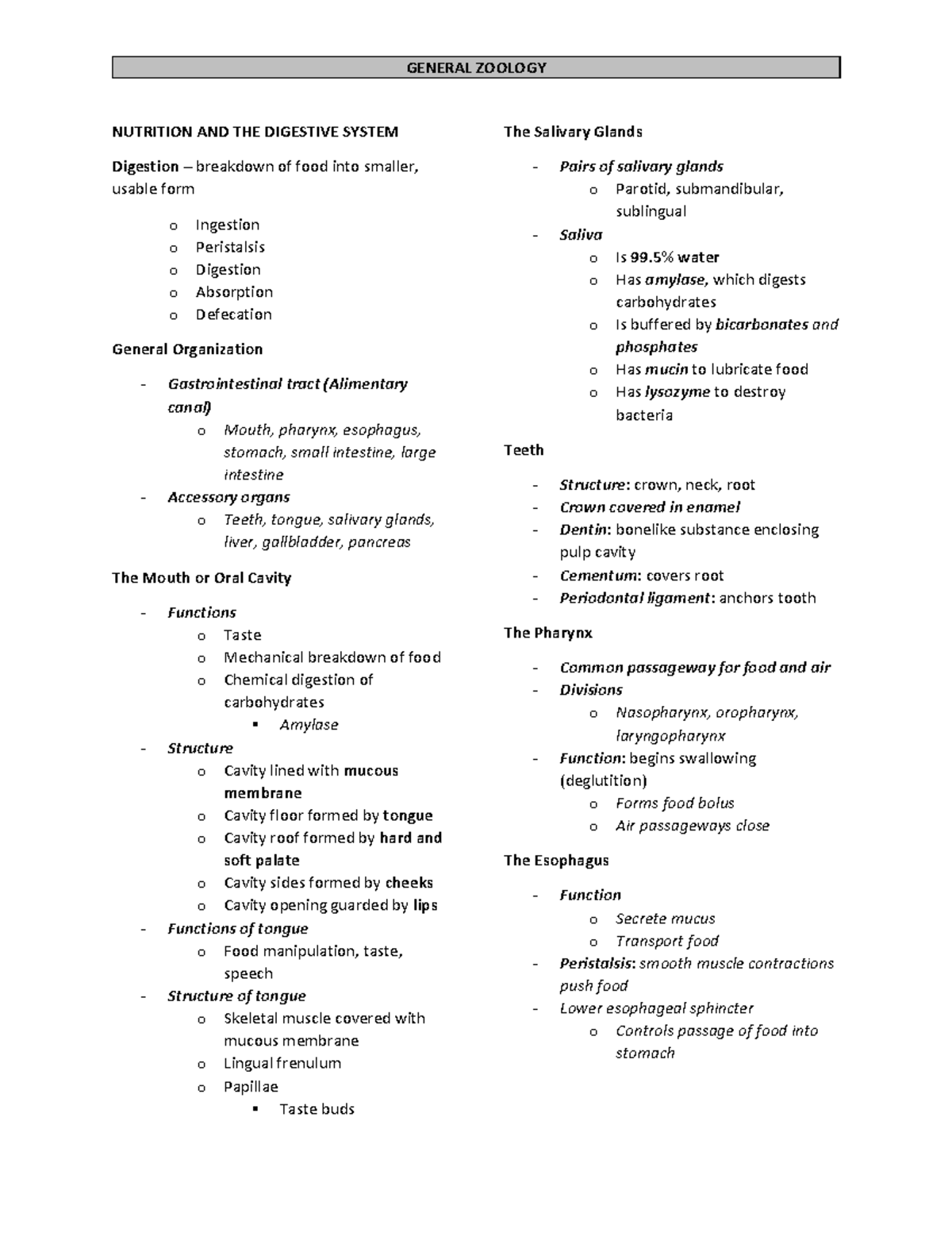 Nutrition and the Digestive System: A Comprehensive Overview in General ...