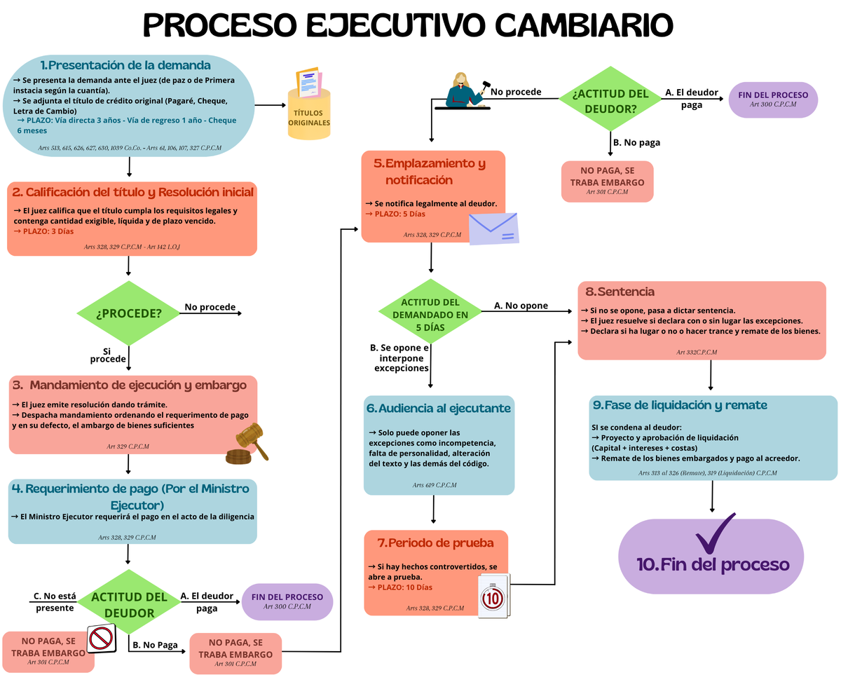 Flujograma del Proceso Ejecutivo Cambiario - Derecho Mercantil - Studocu