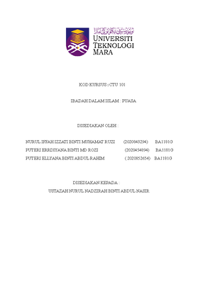 Handbook CTU101 - assigntment - ULASAN BUKU/ARTIKEL (30%) Pengenalan ...