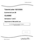 CLA1503 - Unisa - Commercial Law - Studocu