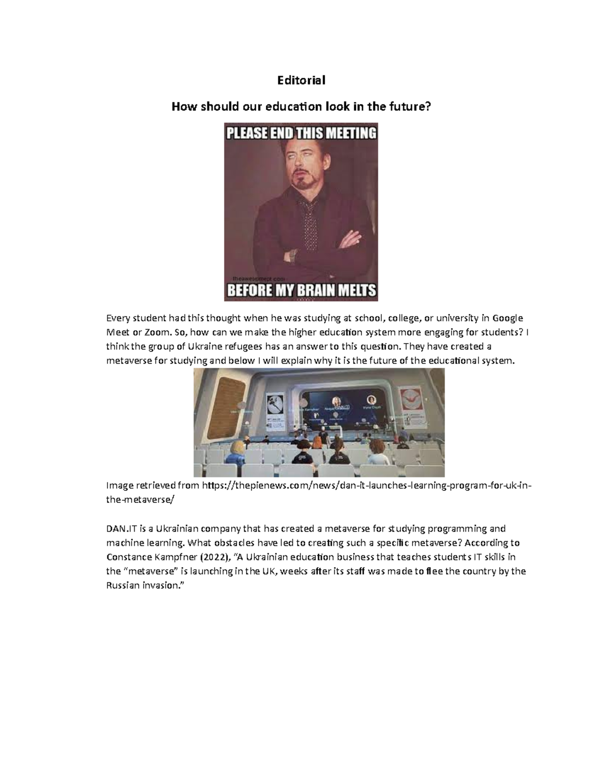 Editorial - Vision about higher education - Editorial How should our ...