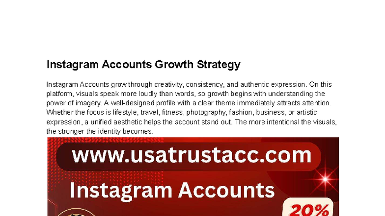 Instagram Accounts Growth Strategy: A Comprehensive Guide - Studocu