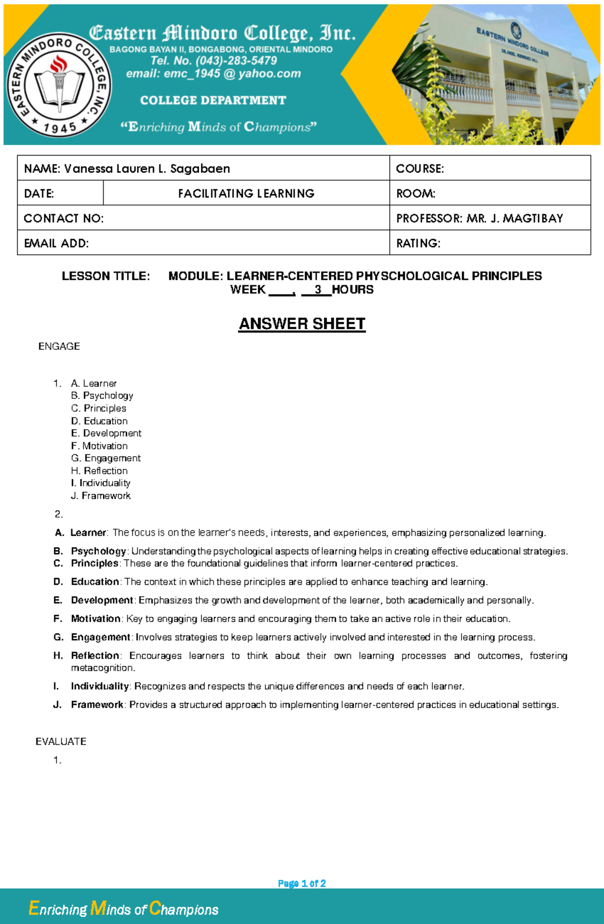 C. FLF - Module 2 - Learner-Centered Psychological Principles - Studocu