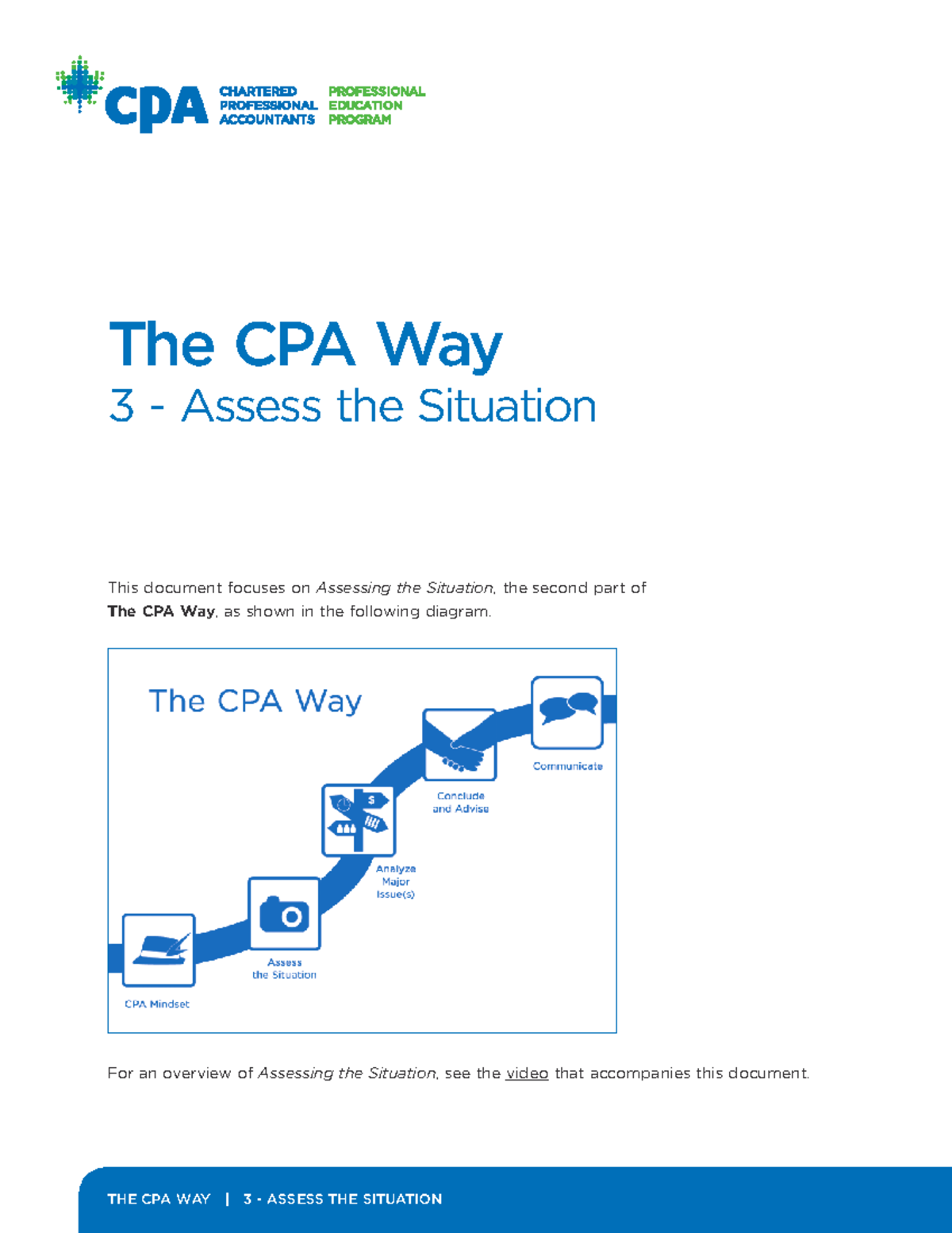 The CPA Way 3: Assessing the Situation Overview and Checklist - Studocu