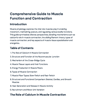 Comprehensive Guide on Skeletal Muscle Structure and Function ...