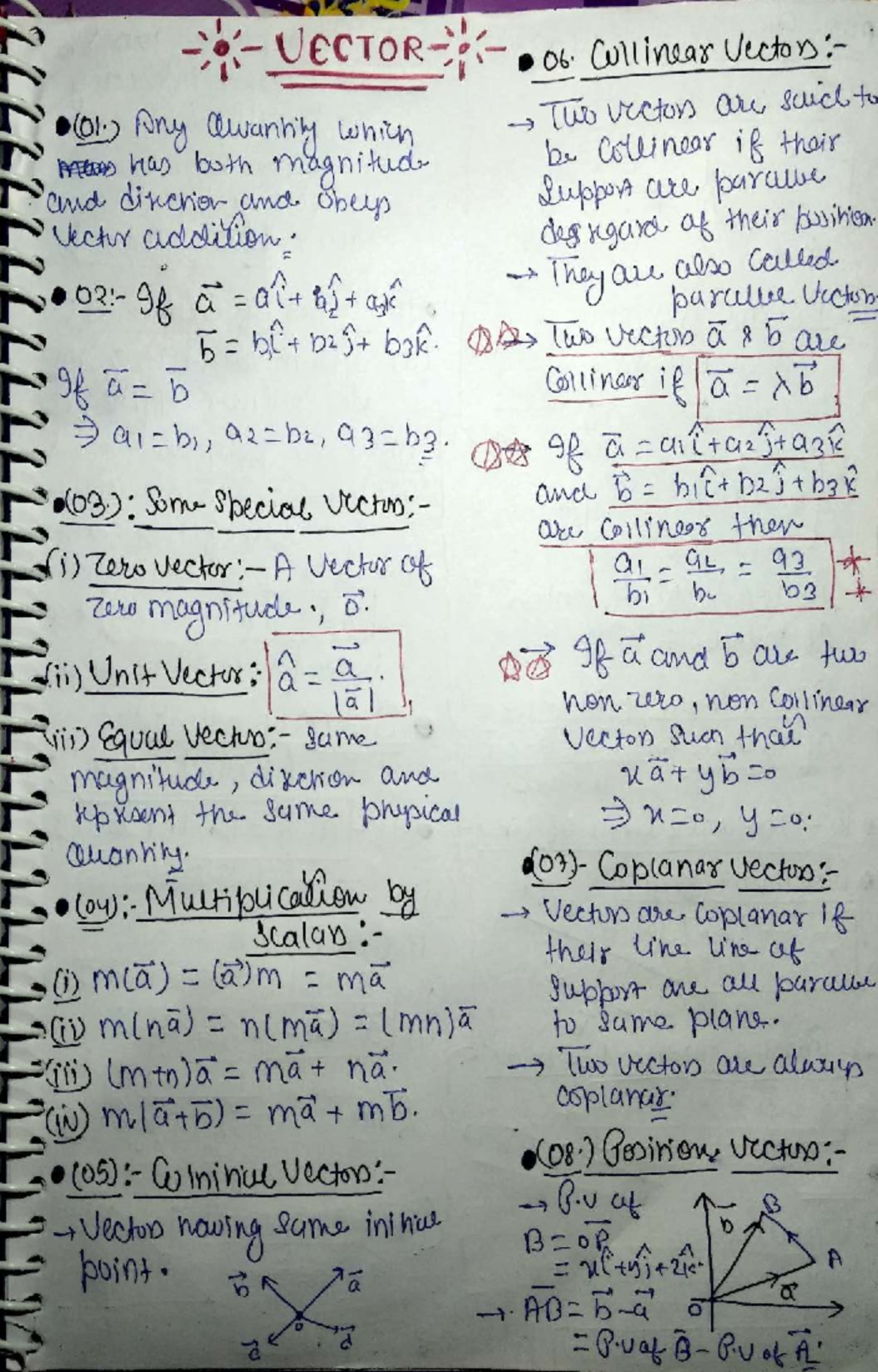 Vectors Short Notes - Vector Theory and Applications (VECTOR 06) - Studocu