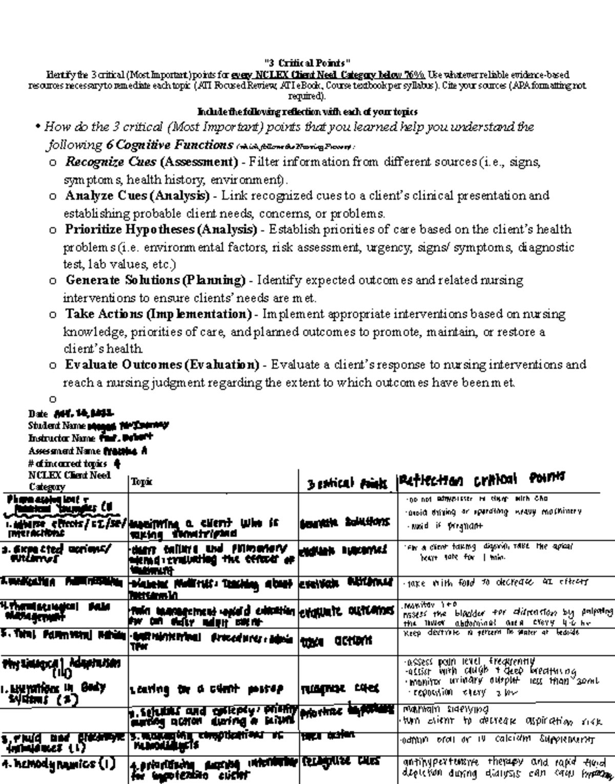 Focused Review Practice A: 3 Critical Points for NCLEX Success - Studocu