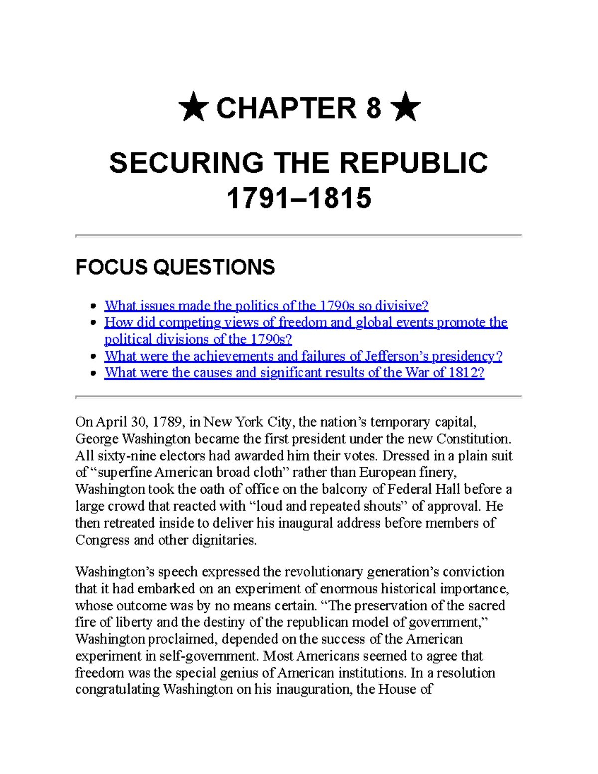 CHAPTER 8: SECURING THE REPUBLIC (1791–1815) - KEY EVENTS & FIGURES ...