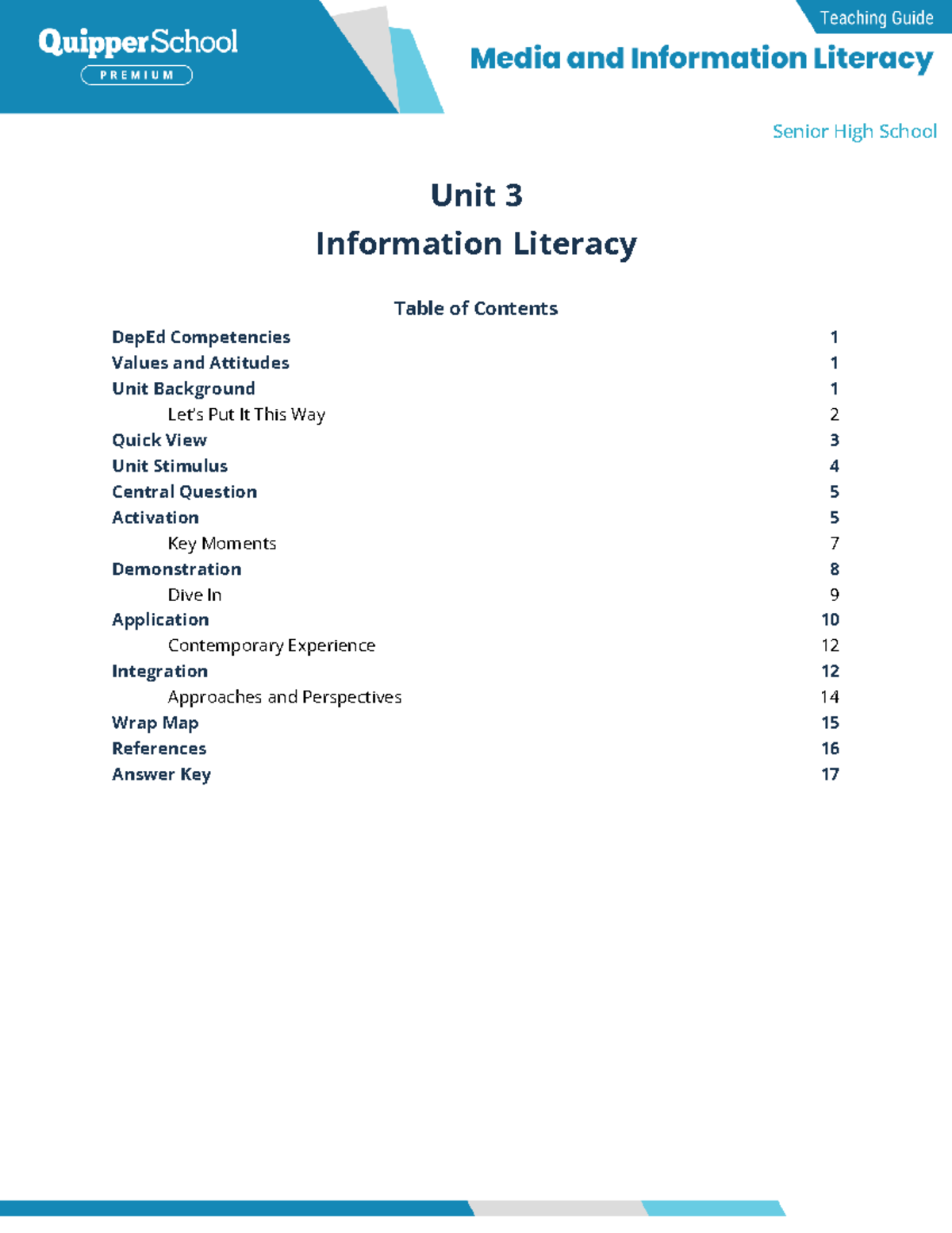 MIL 11 12 Q3 03 Information Literacy Unit 3 Overview and Activities - Studocu