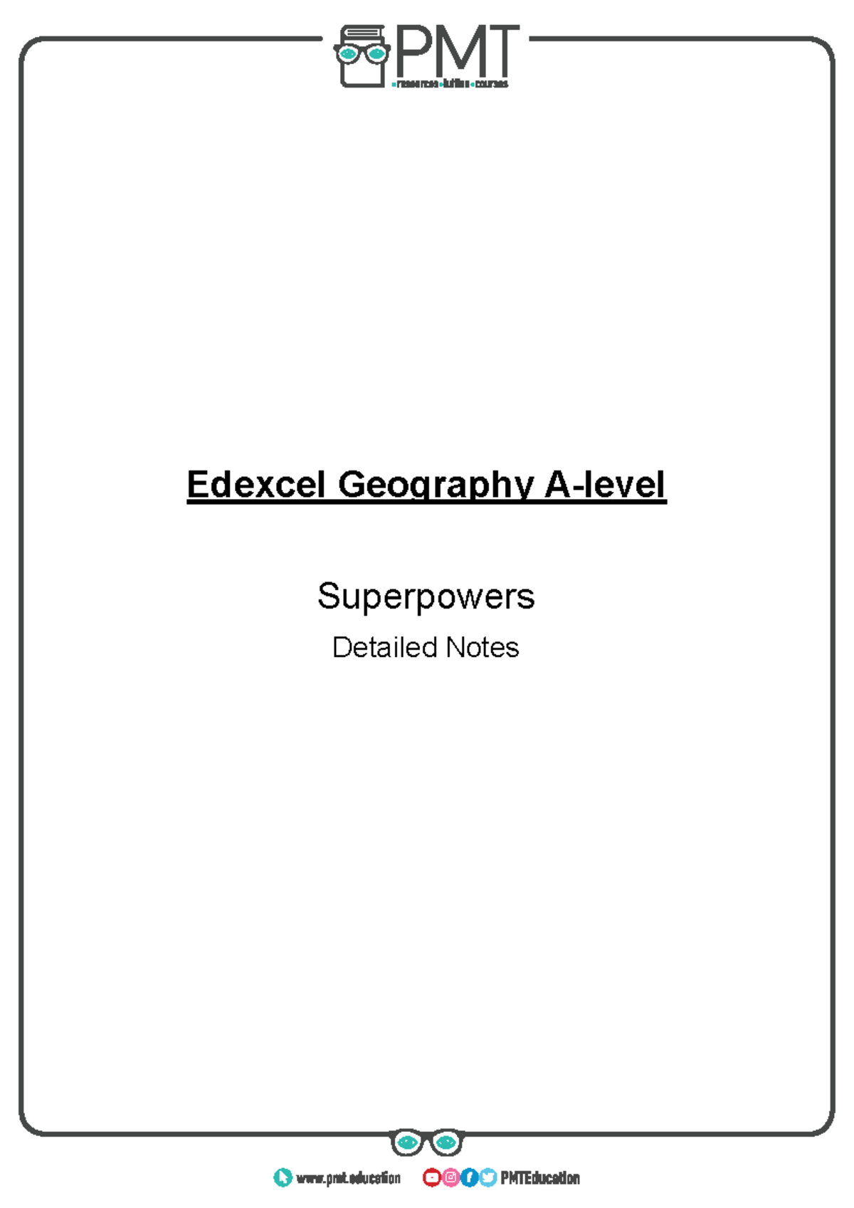 Edexcel Geography A-level: Superpower Analysis Detailed Notes - Studocu