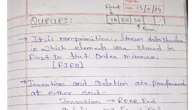 Queue and Linked List Concepts: Data Structures Overview - Studocu