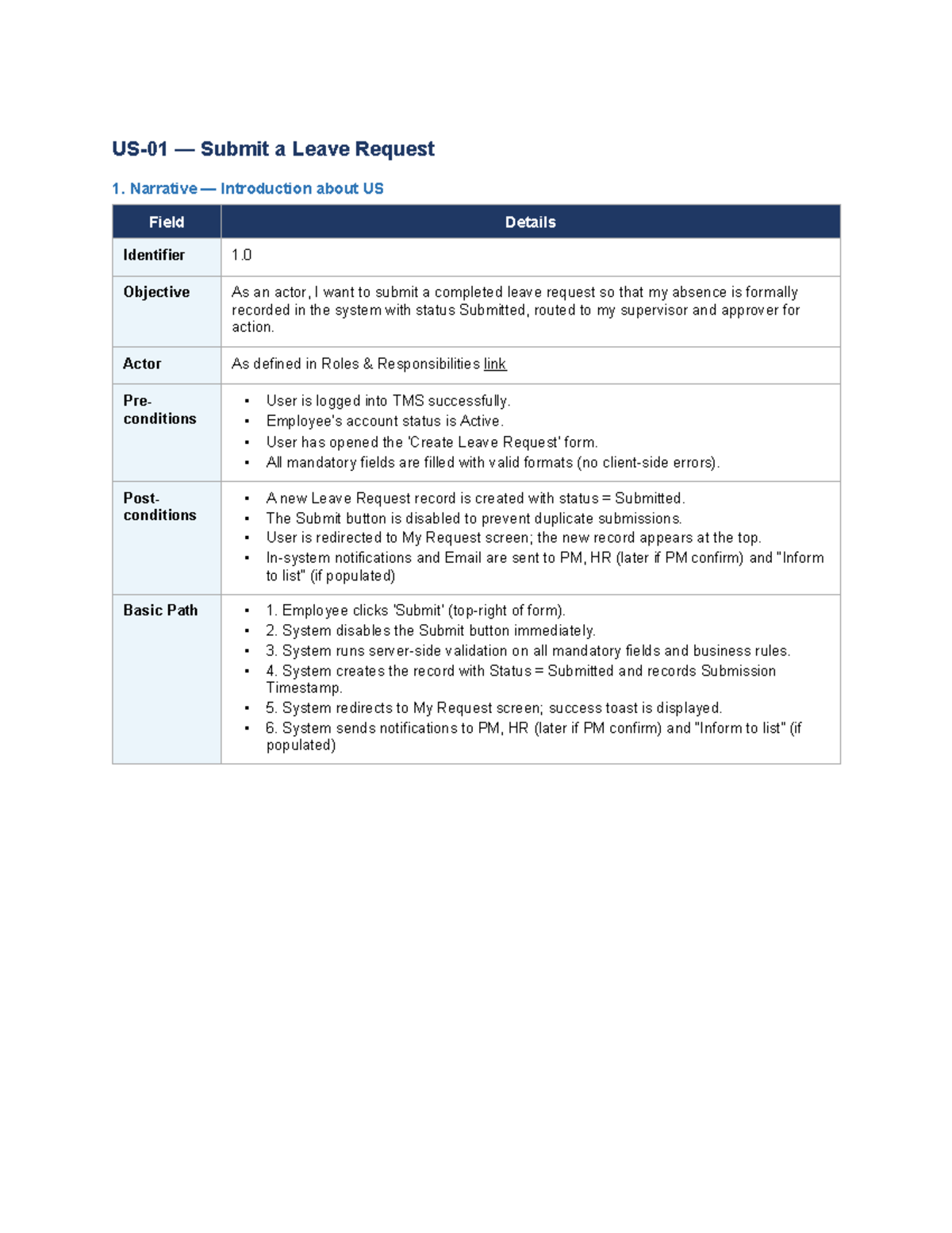 US Leave Request Submission Process - Detailed Overview - Studocu