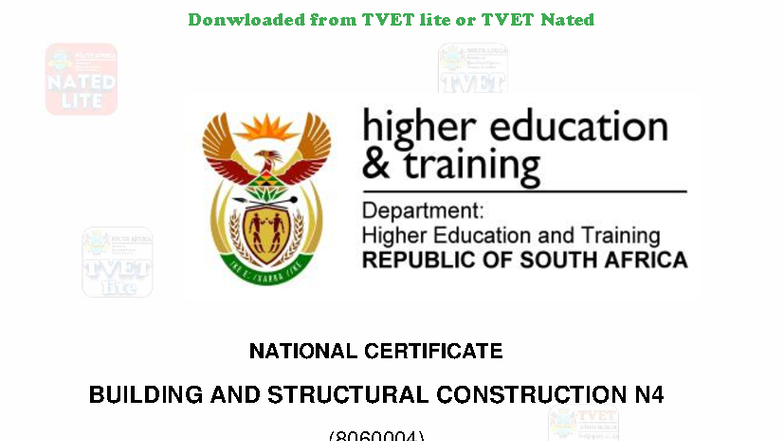 Building and Structural Construction N4 April 2023 Exam Paper - Studocu