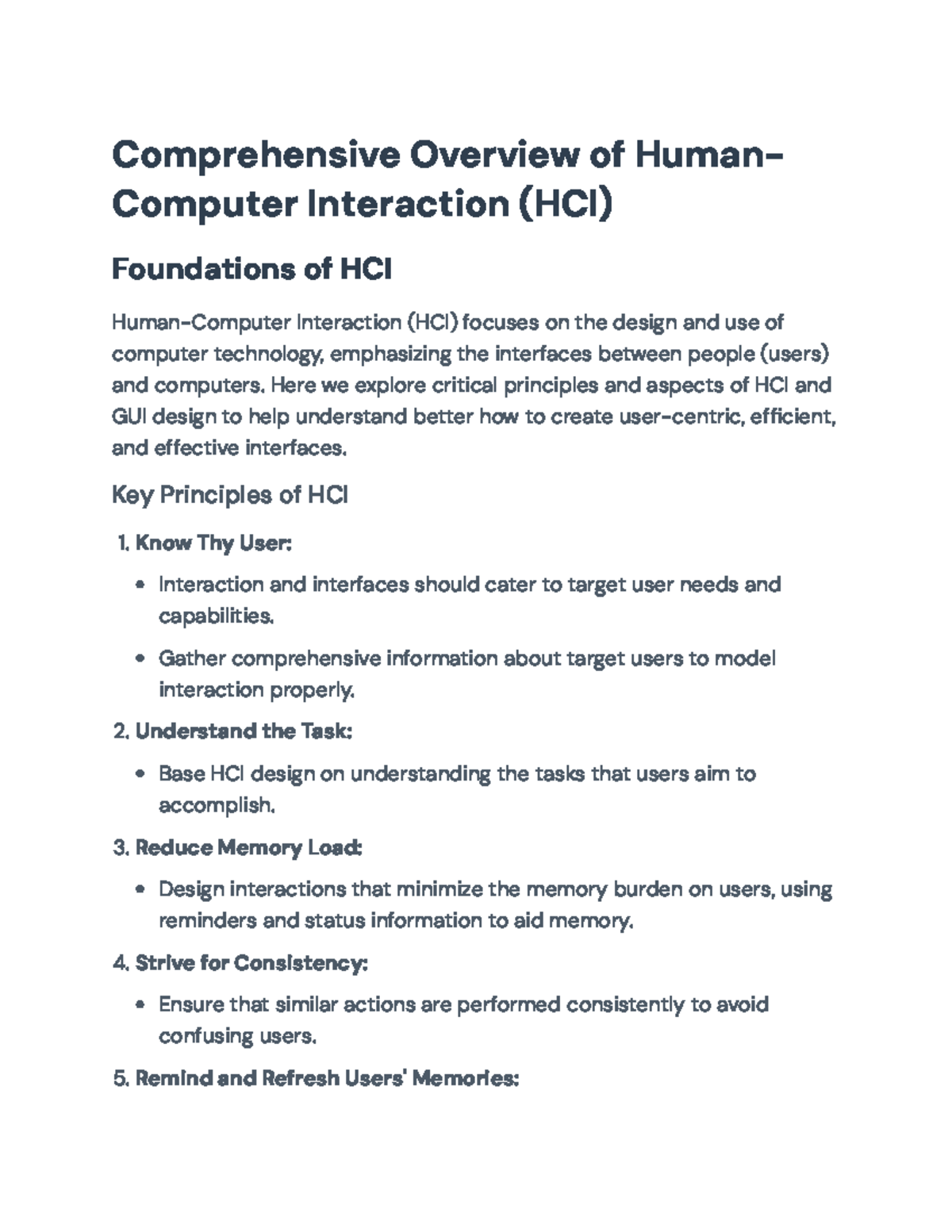 Comprehensive Guide to Human-Computer Interaction (HCI) Principles ...