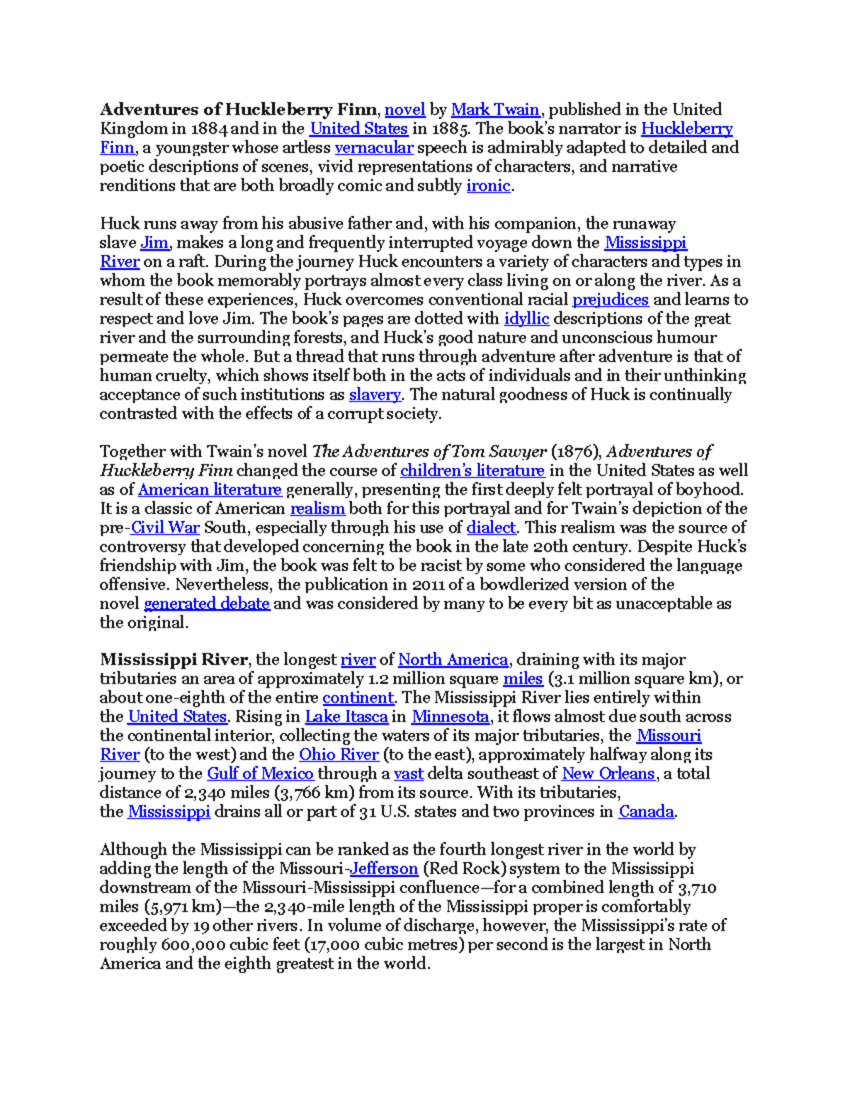 The Adventures of Huckleberry Finn: An Analysis of Twain's Classic ...