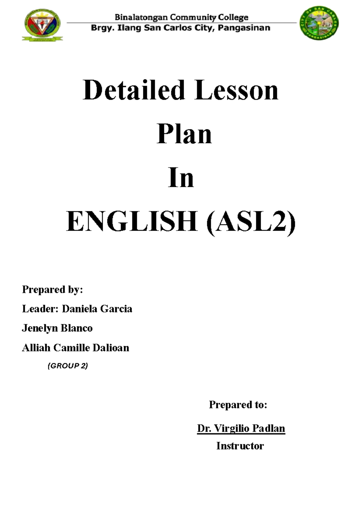 Detailed Lesson Plan on Story Elements (ENGLISH ASL2) - Studocu