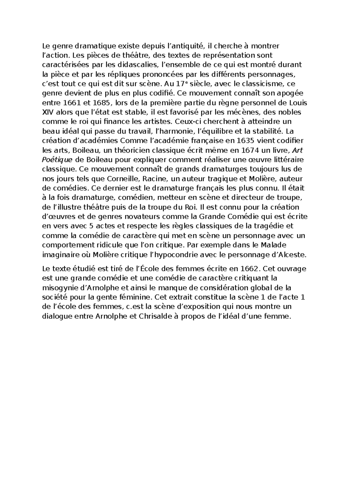 Analyse du Genre Dramatique en France - ECDF - Studocu