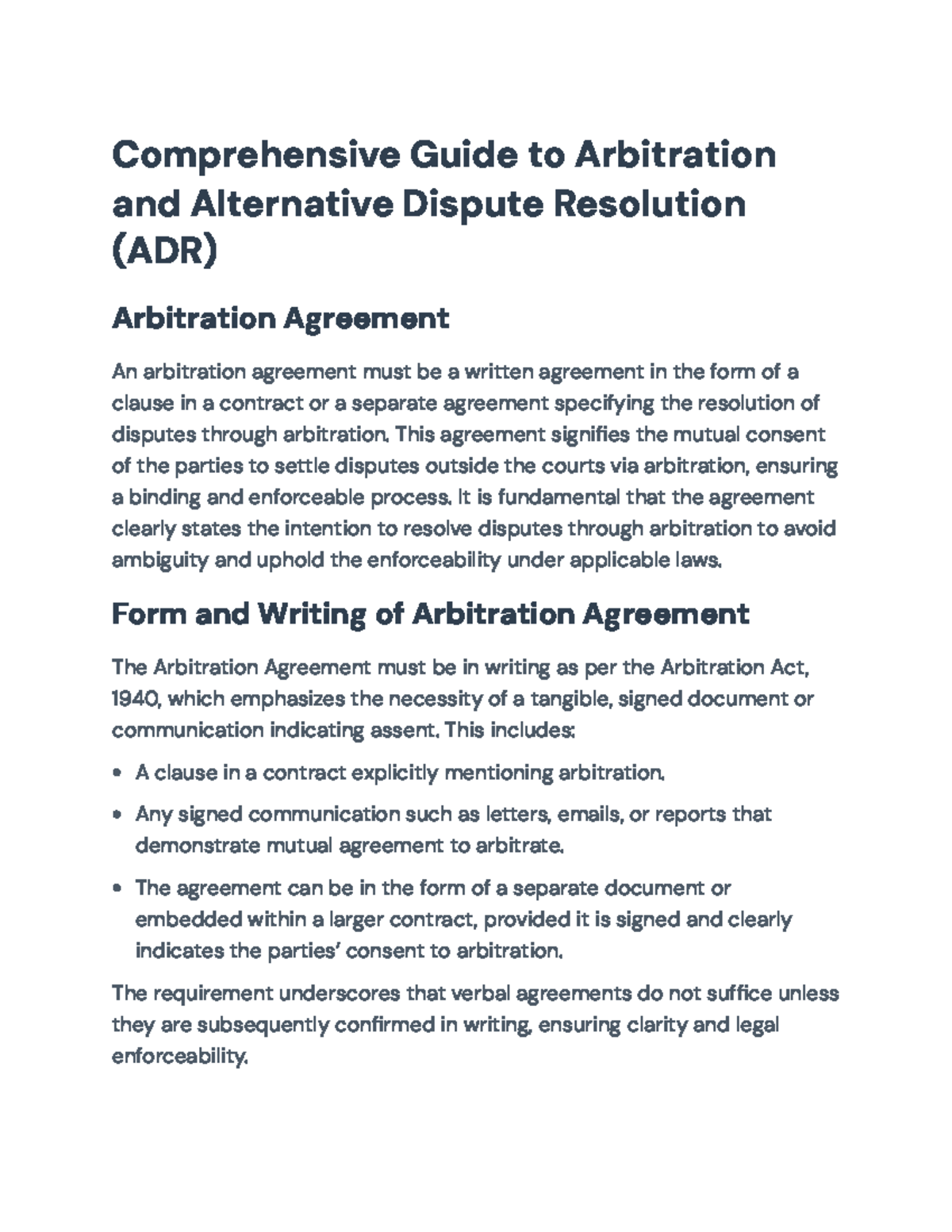 Comprehensive Overview of Arbitration and ADR Mechanisms ...