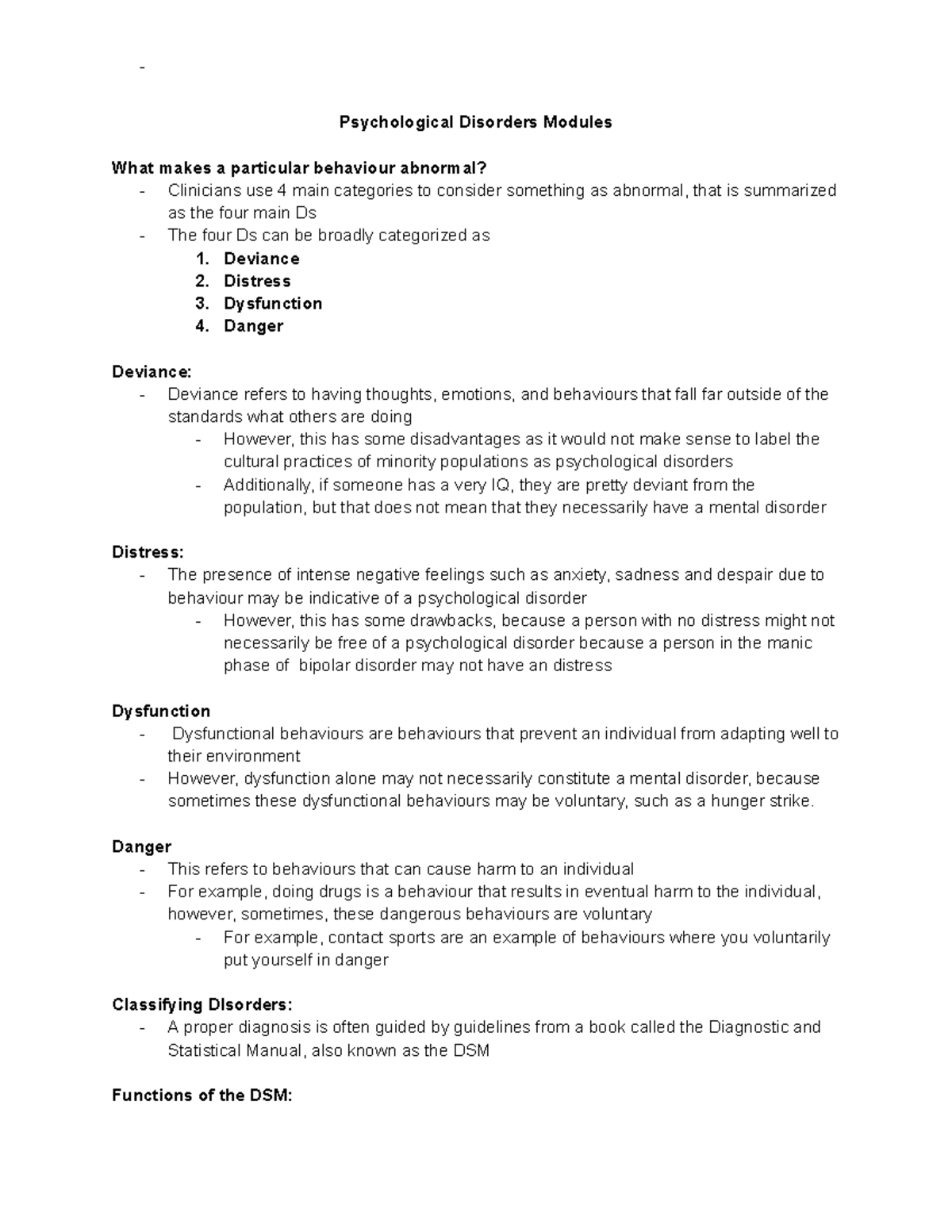 Psychological Disorders Overview: Understanding the Four Ds and DSM-5 ...