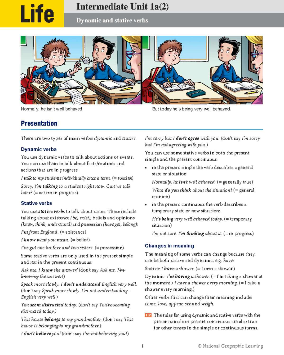 86541 Intermediate GW 01a-2 - 1 © National Geographic Learning Life ...
