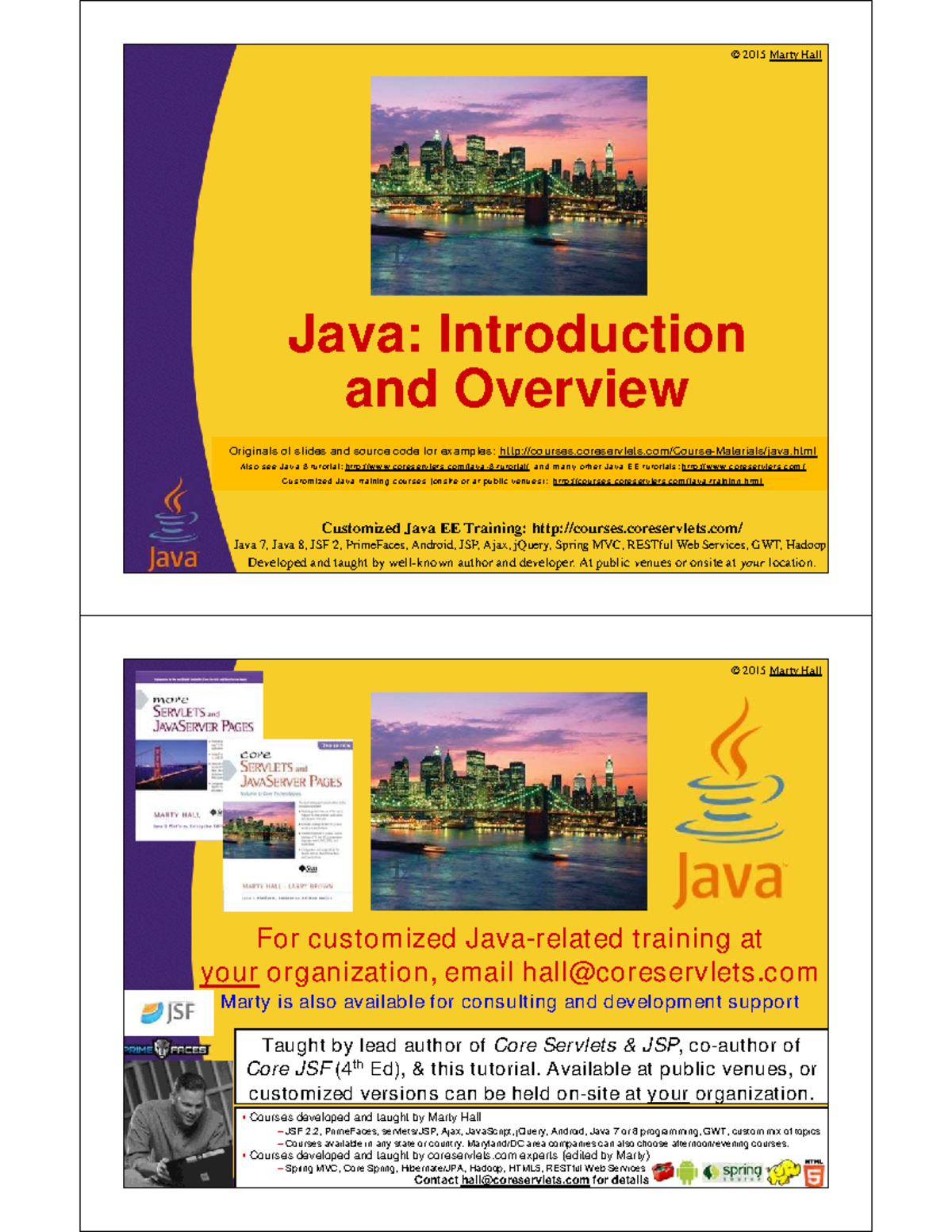 Customized Java EE training: Introduction and overview of Java - Studocu