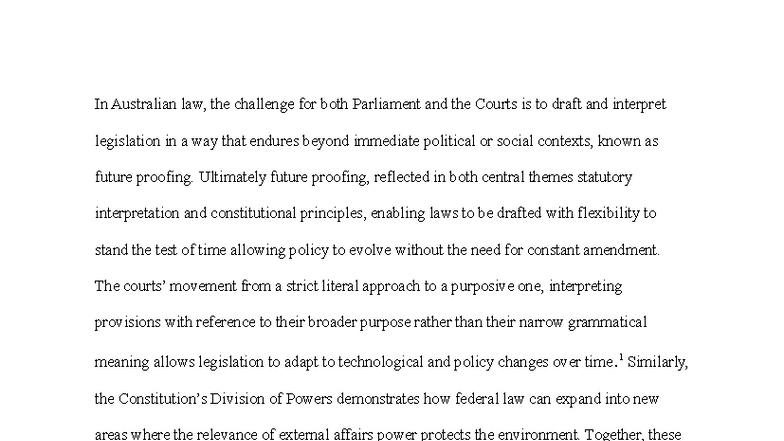 Future Proofing in Australian Law: Legislative Adaptability and ...