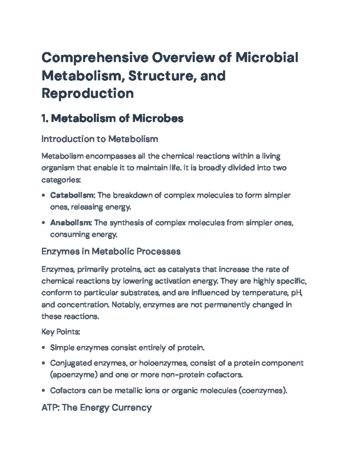 Comprehensive Overview of Microbial Metabolism and Structure - Comprehensive Overview of ...