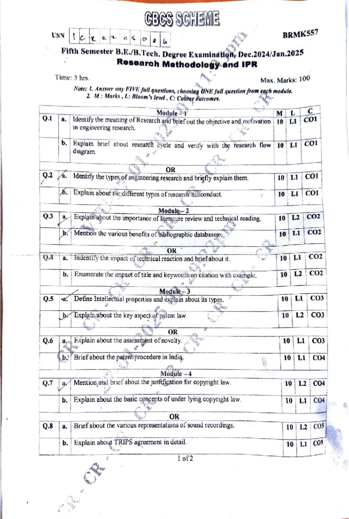 BRMK557 Final Exam: Research Methodology & IPR Overview - Studocu