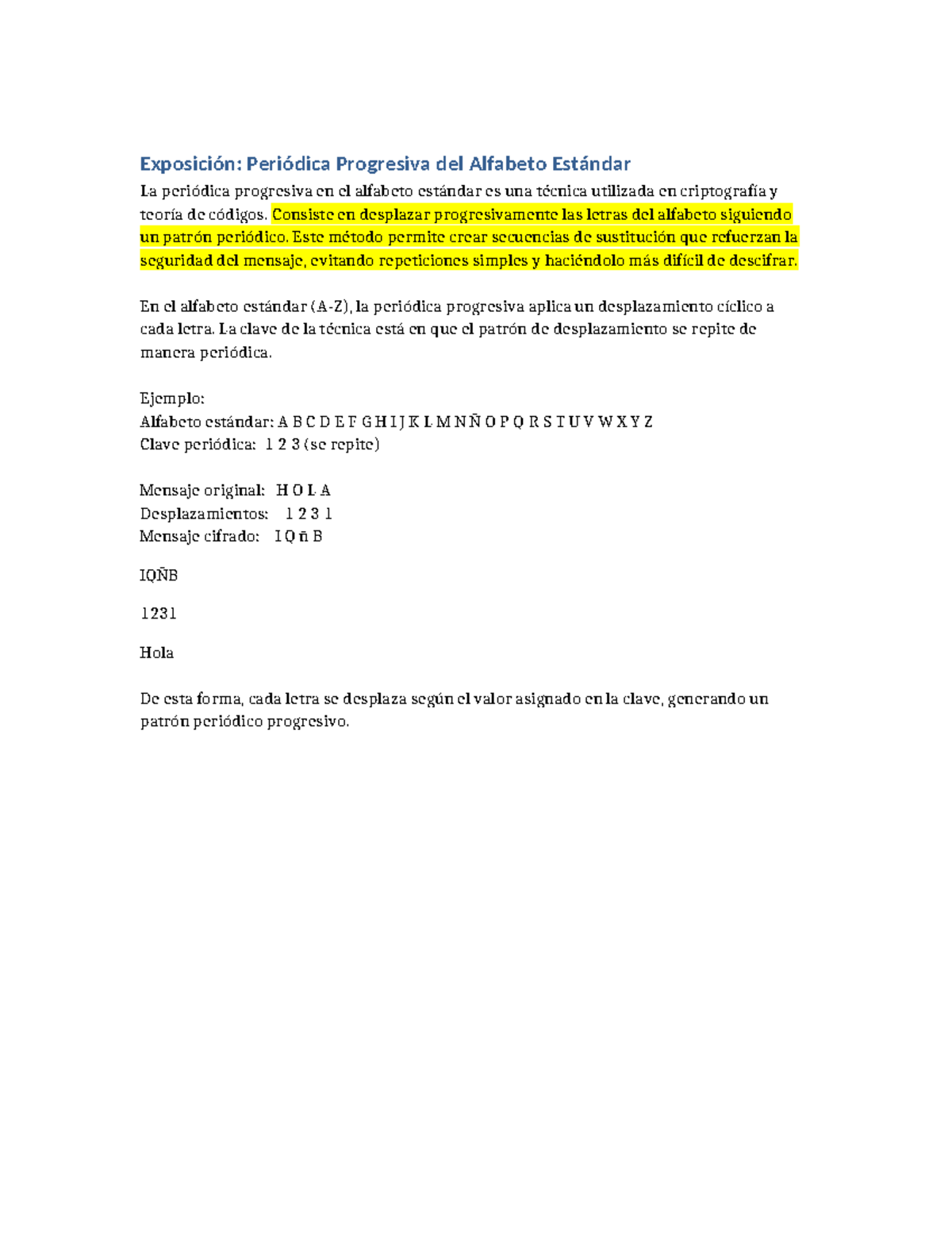 Exposición: Técnica de Criptografía - Periódica Progresiva - Studocu